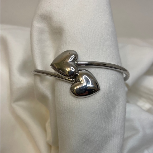 Jewelry | Heart Bangle Bracelet 925 Sterling Silver Nwot | Poshmark